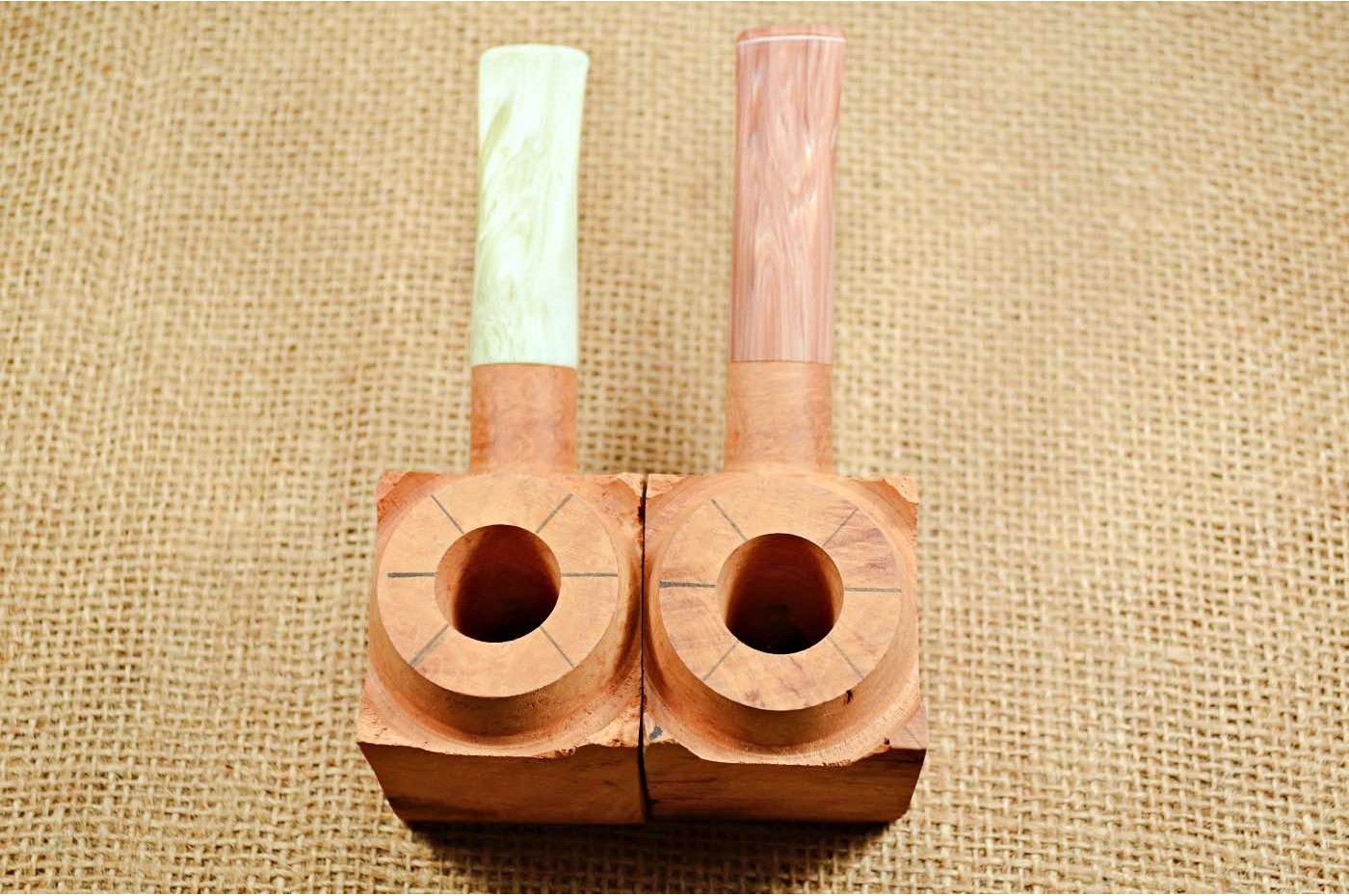 Hobby Blocks Pipe Kits DIY Predrilled Greek Briar 9mm Filter