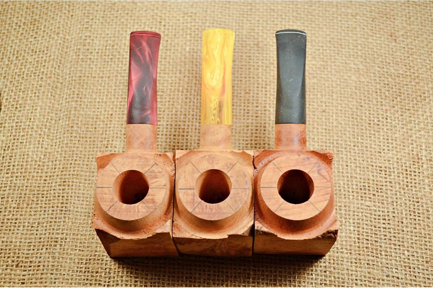 Hobby Blocks Pipe Kits DIY Predrilled Greek Briar 9mm Filter
